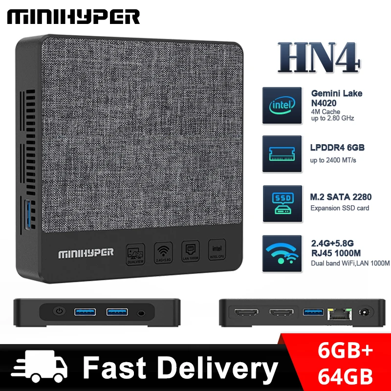 MiniHyper-Mini-PC-HN4-Intel-Gemini-Lake-N4020-CPU-LPDDR4-6GB-EMMC-64GB ...