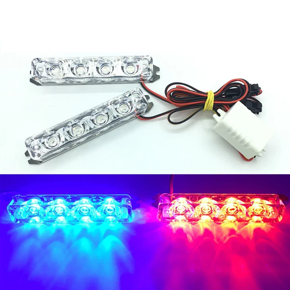 2PCS-4LED-DRL-Ambulance-Police-Light-12V-Strobe-Warning-Light-Car-Truck ...