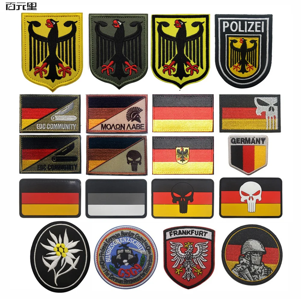 Germany National Flag Hook&loop Patch Bundesadler Eagle Emblem Embroidery Shield Badge ...
