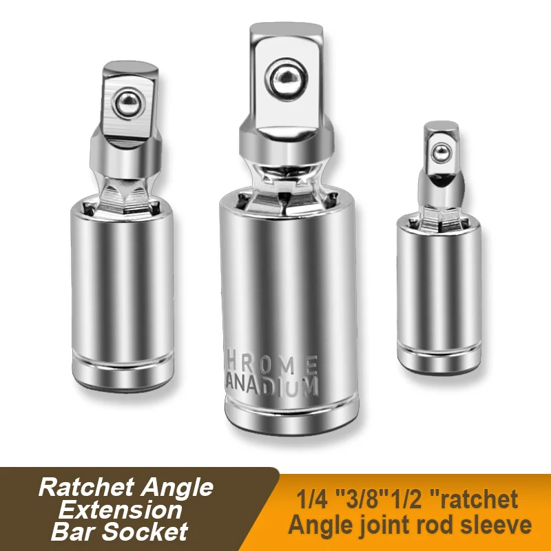 3Pcs-1-4-3-8-1-2-Universal-Joint-Set-Ratchet-Angle-Extension-Bar-Socket ...