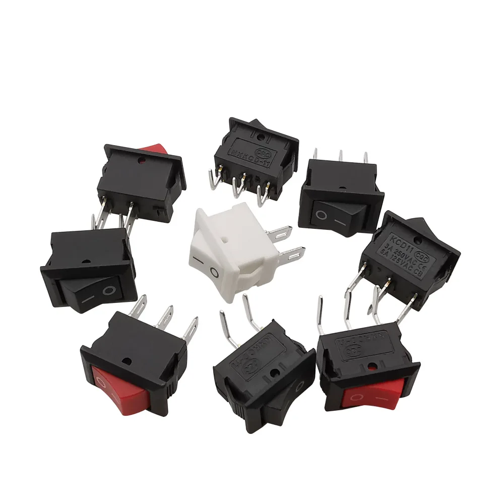 5Pcs-KCD11-Rocker-Push-Button-Switch-10x15mm-3A-250V-AC-Snap-in-on-Off ...