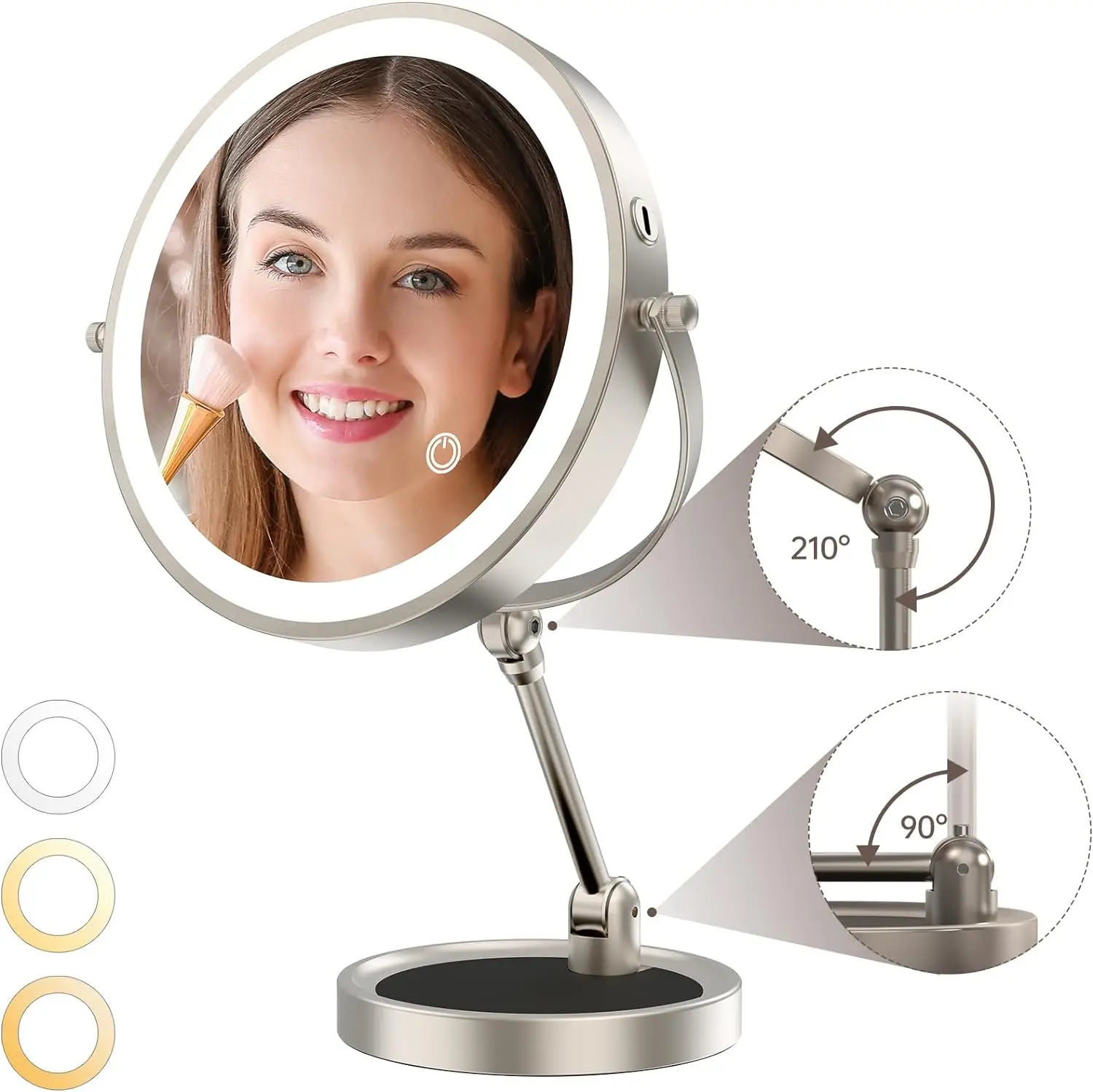 9-Large-Makeup-Mirror-with-Lights-and-Magnification-Led-Magnifying ...