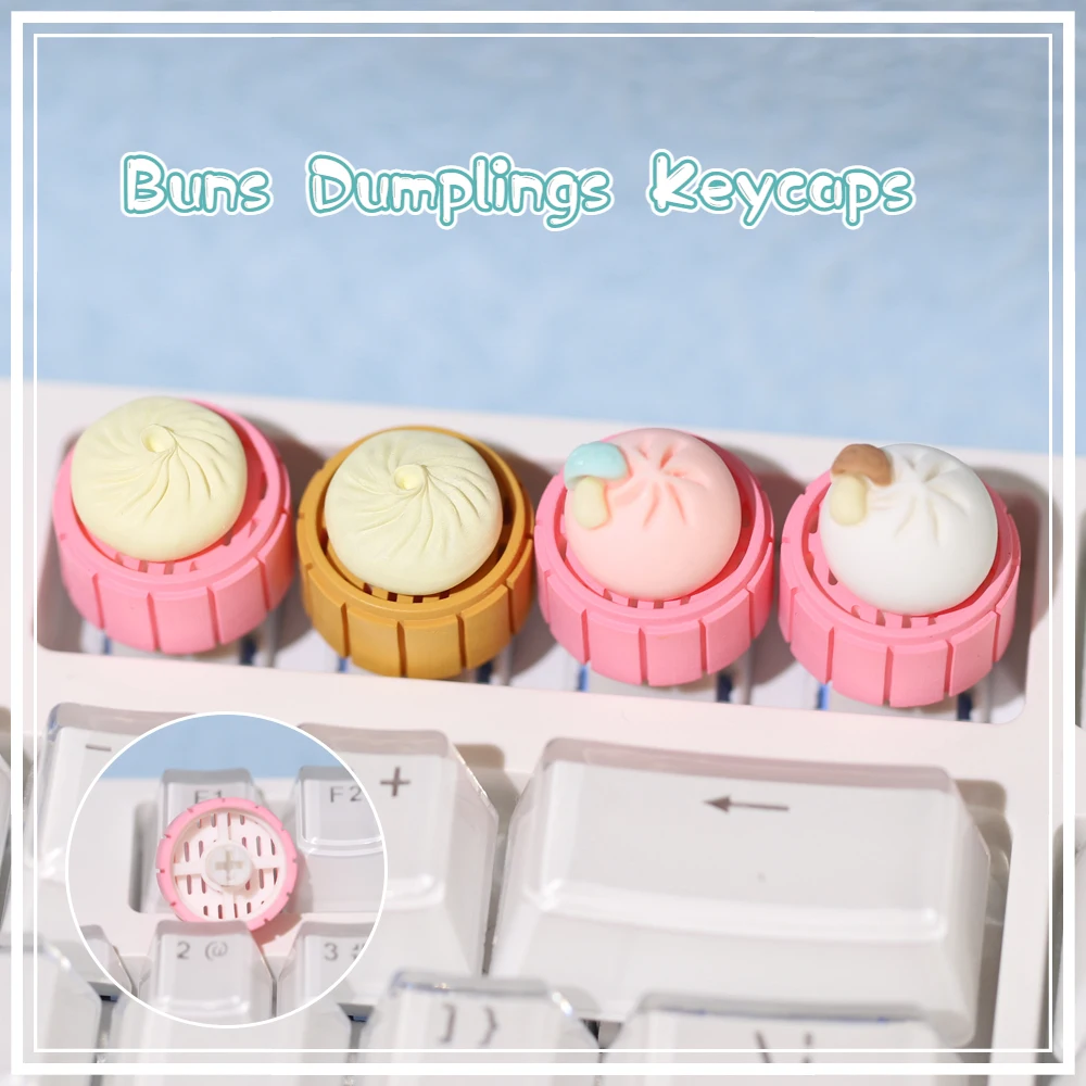 Personality-Cartoon-Anime-Game-Buns-Dumplings-Keycaps-Pink-Cute ...