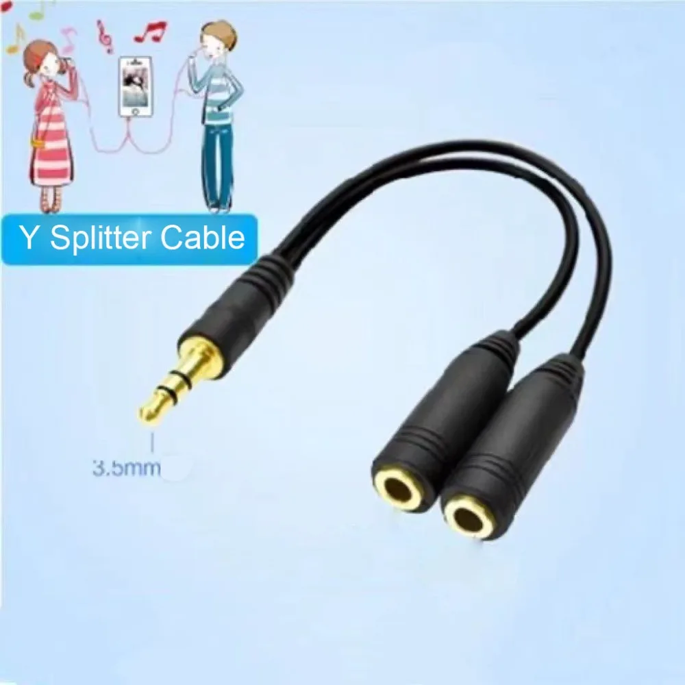 Dual-Female-Audio-Cable-Y-Splitter-Cable-3-5-Mm-1-Male-To-2-for ...