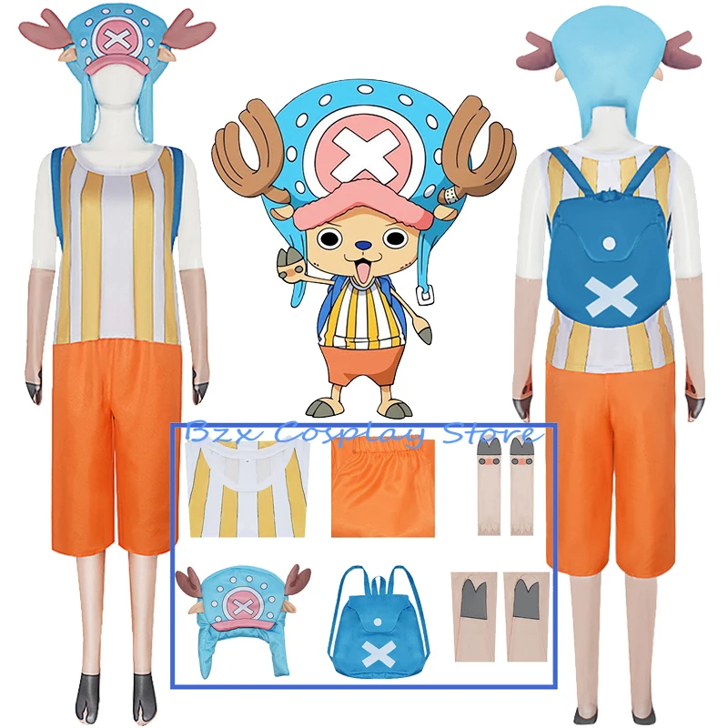 Chopper Cosplay Anime Tony Costume 2 Years Later Yellow Strip T Shirt ...