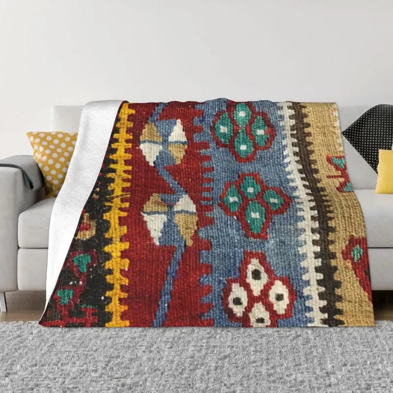 Navaho-Weave-Ethnic-Kilim-Blanket-Warm-Fleece-Flannel-Bohemian-Turkish ...