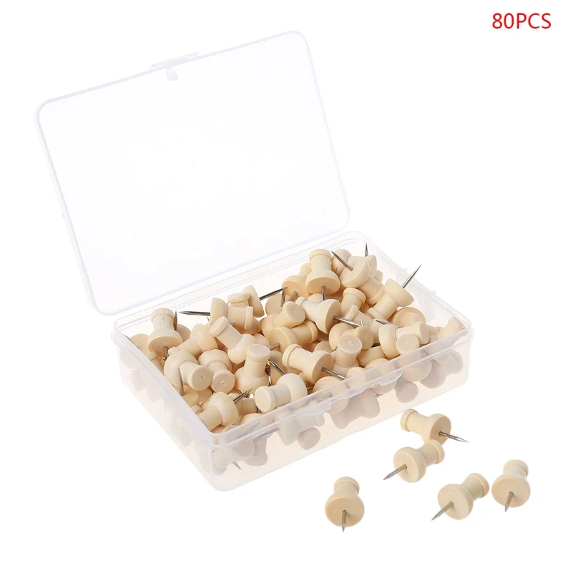 Wooden Thumbtack Board Pins Pushpins Drawing Photo Wall Studs Nail ...