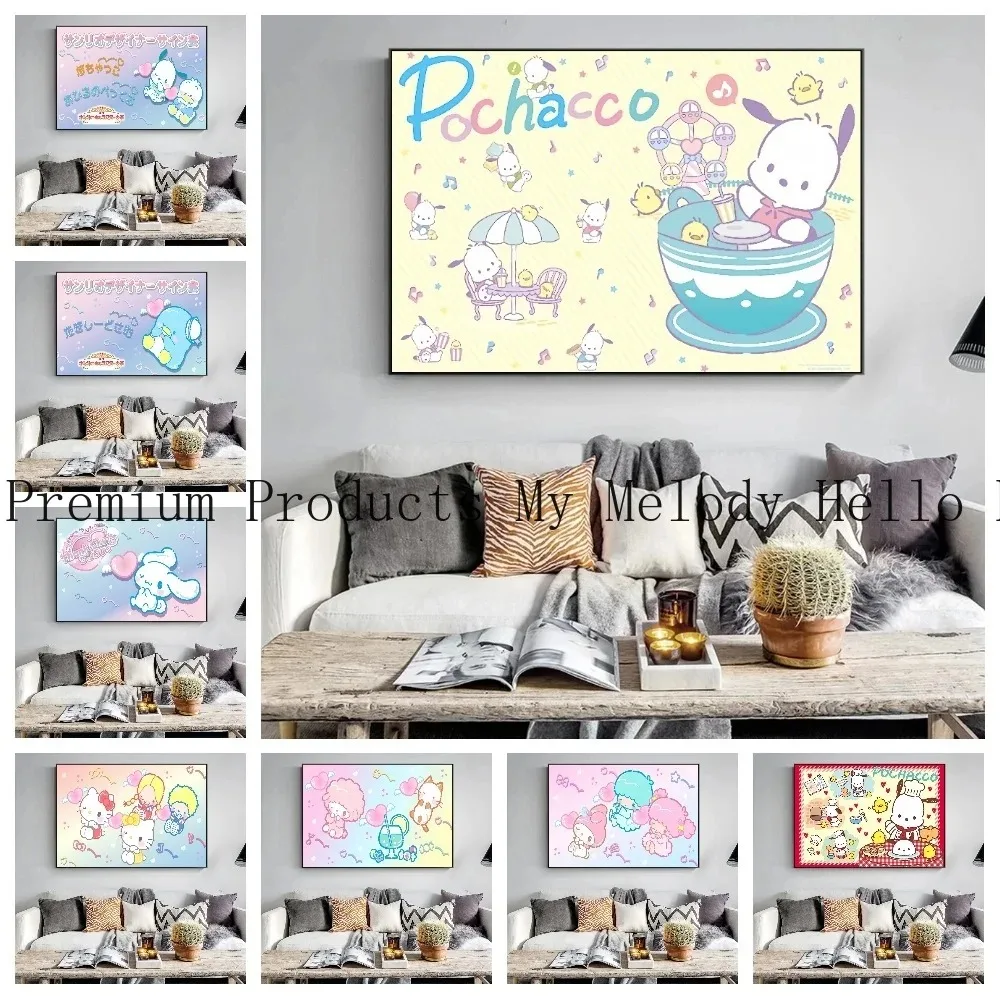 MINISO-Sanrio-Poster-Hello-Kitty-Kuromi-Poster-Cartoon-Anime-Canvas ...