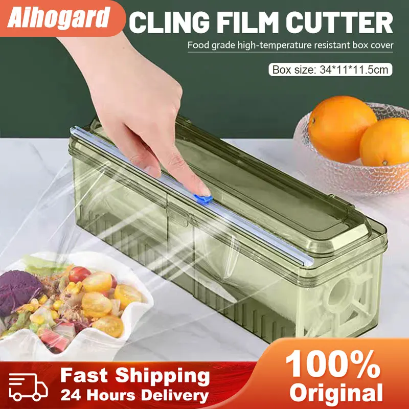1-2PCS-Aluminum-Foil-Wax-Paper-Cutter-Cling-Film-Dispenser-Roll-Case ...