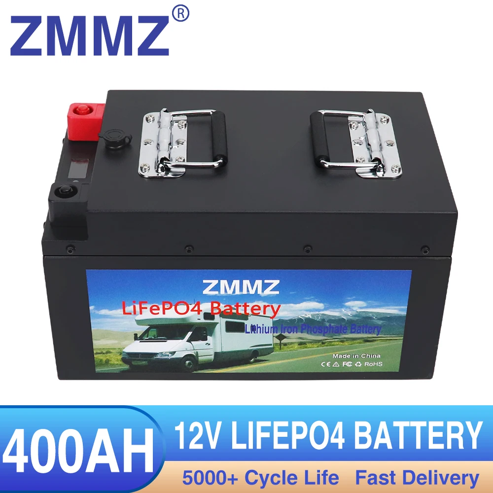 12V Lifepo4 Batterie 400ah 300ah 200ah 100ah eingebaute BMS Lithium-Eisen-Phosphat-Zellen für ...