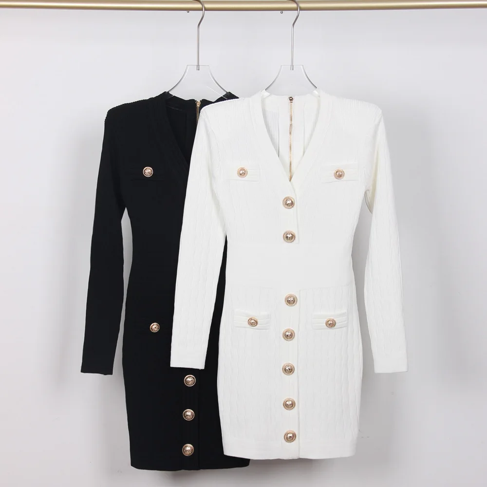 JAMERARY-Runway-Brand-Single-Breasted-Print-Button-V-Neck-Knitted ...