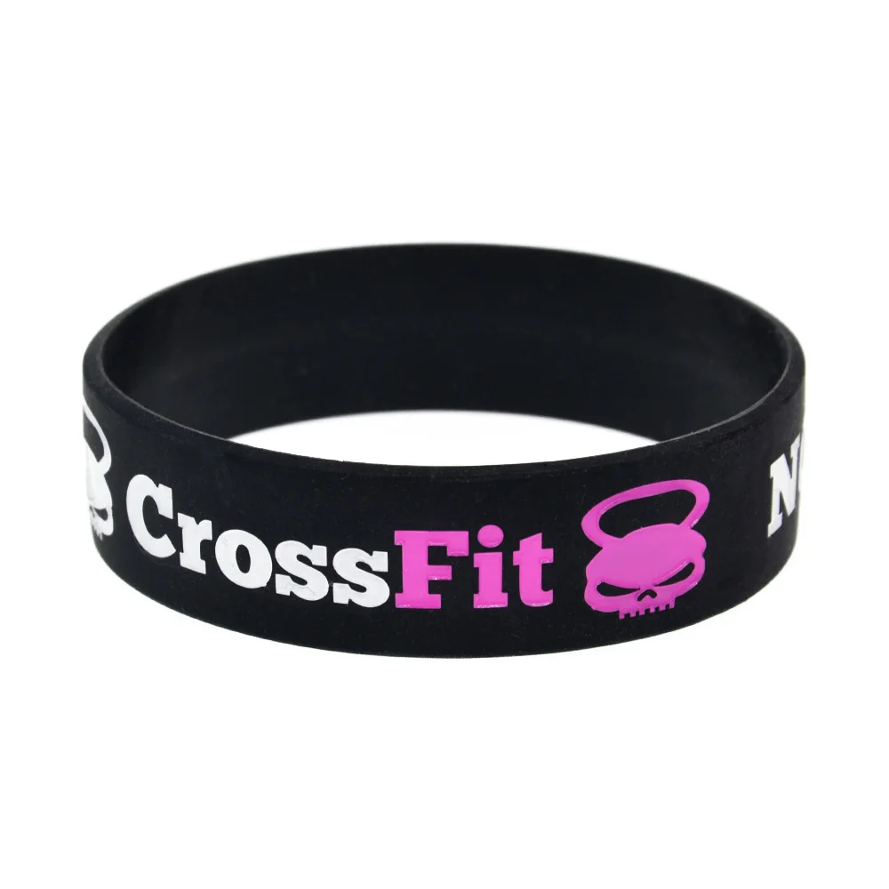 1 PC CrossFit No Pain No Gain Silicone Rubber Bracelet 3/4 Inch Wide ...