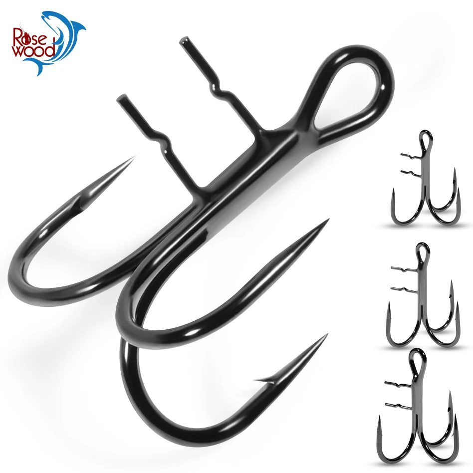 Rosewood #1/0 Assist Treble Hook With Welded Spikes For Soft Bait ...