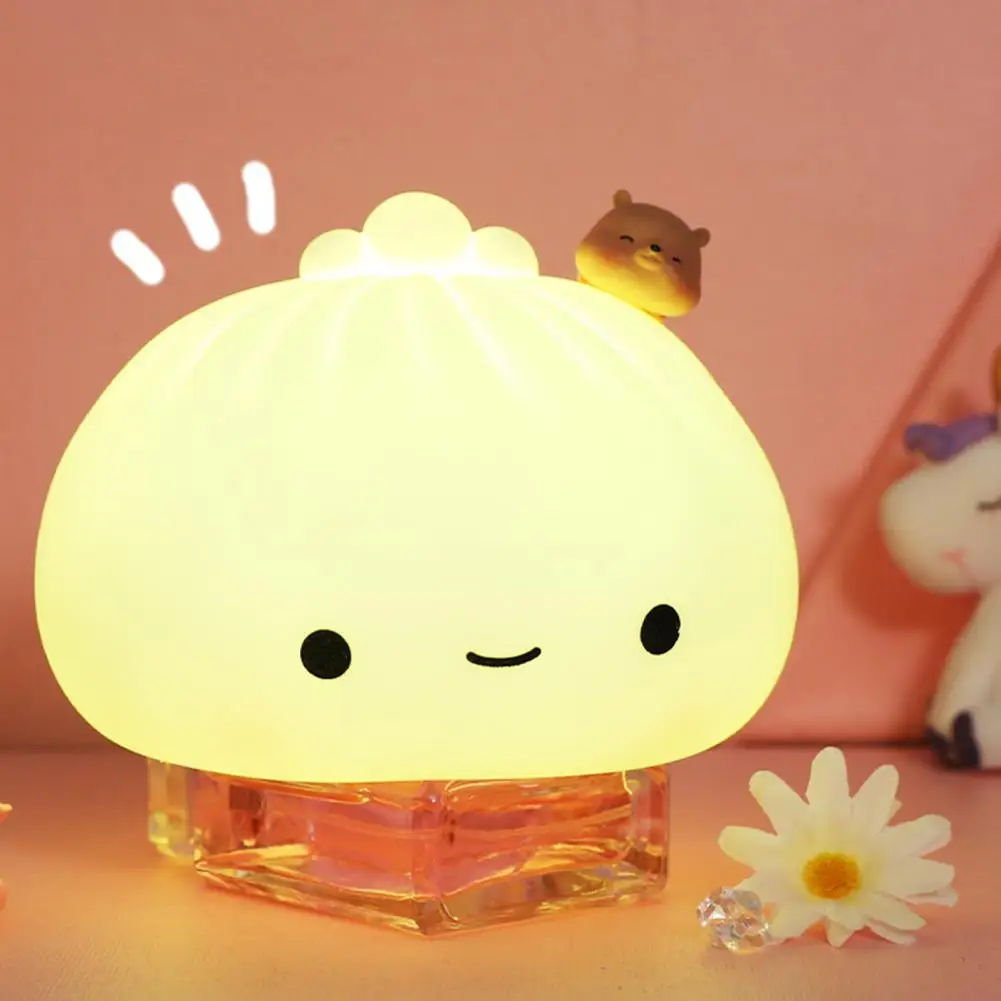 Cartoon-Dumpling-LED-Night-Light-High-Elasticity-Bedside-Baby-Nursery ...