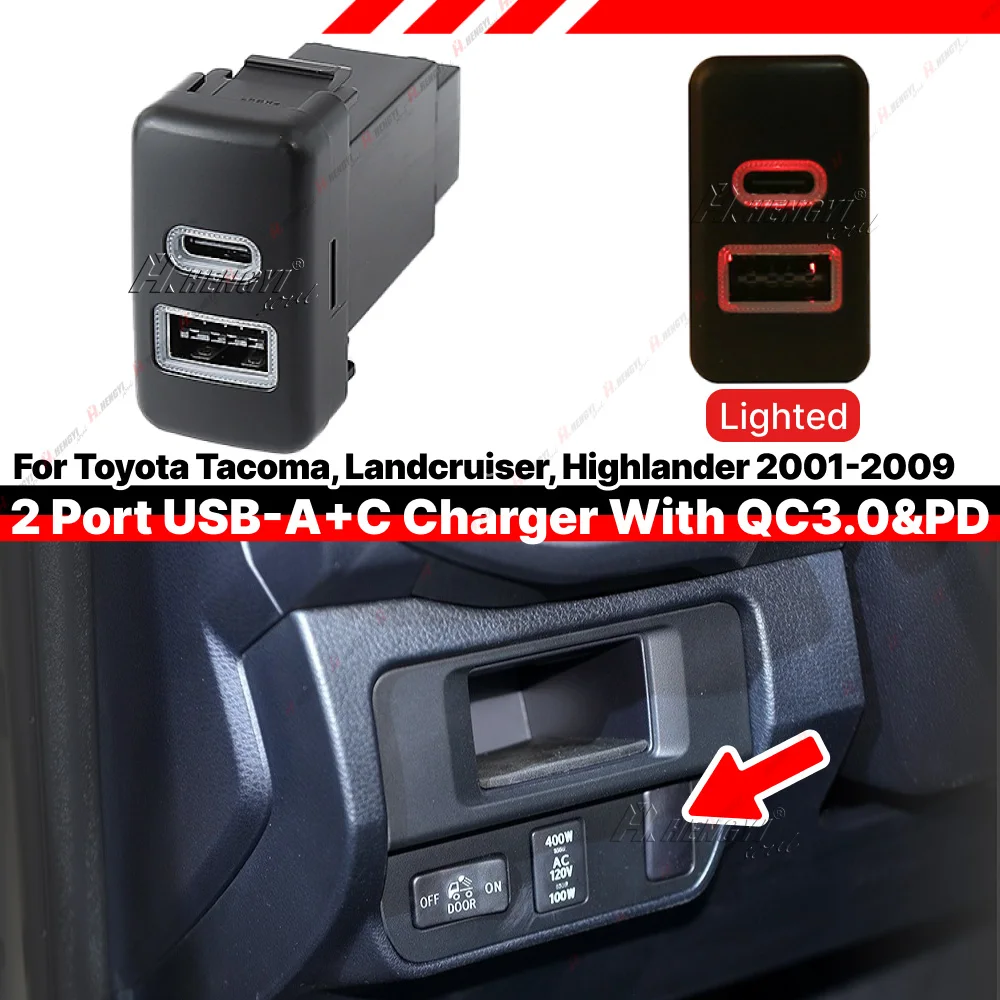 Car USB Charger Adapter Socket For Toyota Land Cruiser FJ Cruiser ...