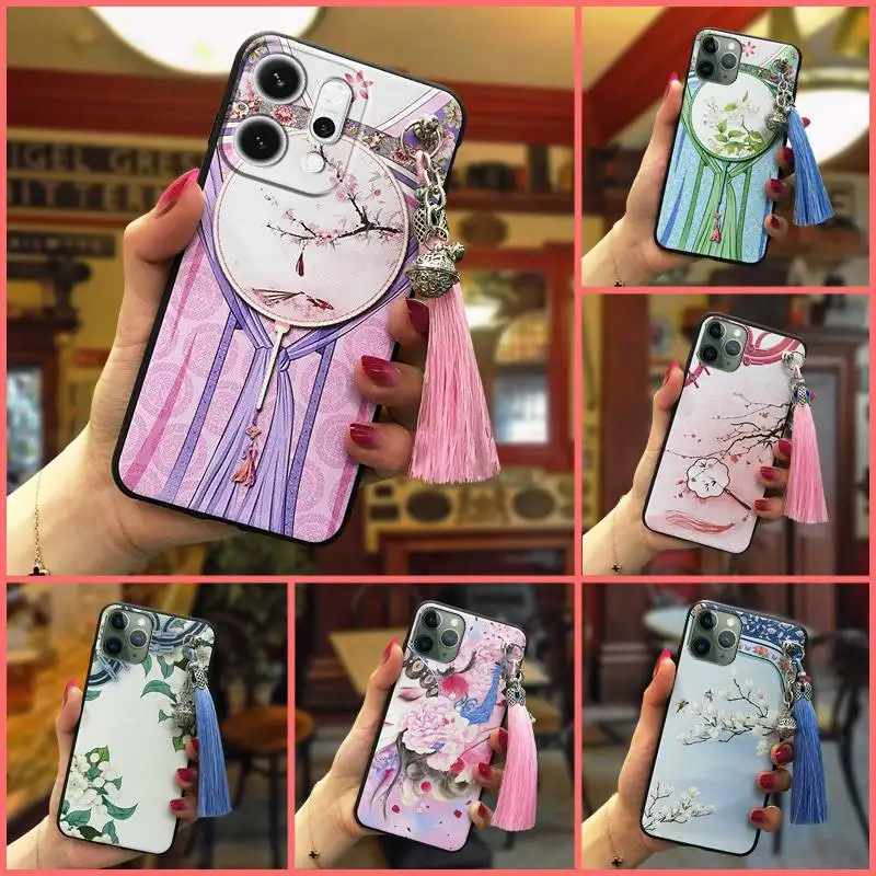 Chinese Style Tassel Phone Case For OPPO Reno14 5G TPU Silicone Back ...