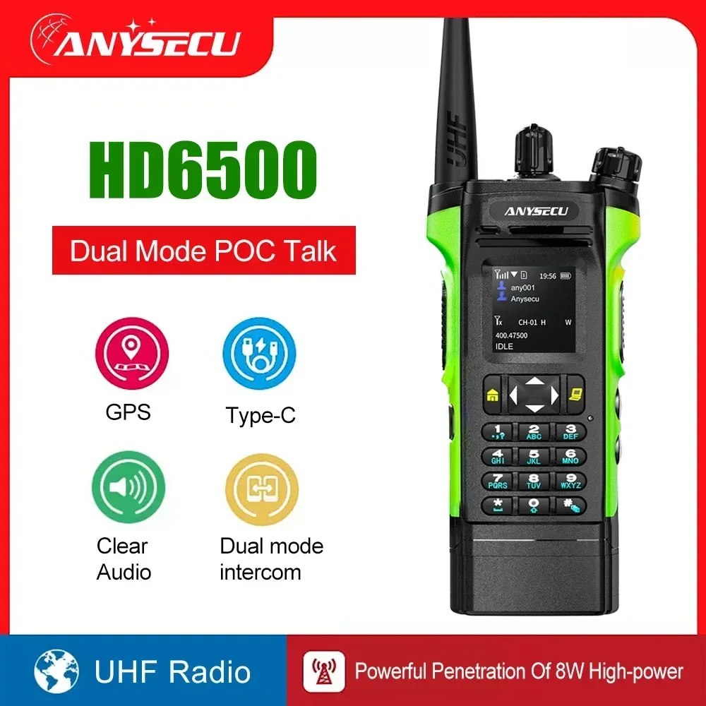 NEW-ANYSECU-HD6500-4G-UHF400-480Mhz-Analog-RTOS-system-radio-4000mAh-16CH-with-global-PTT ...