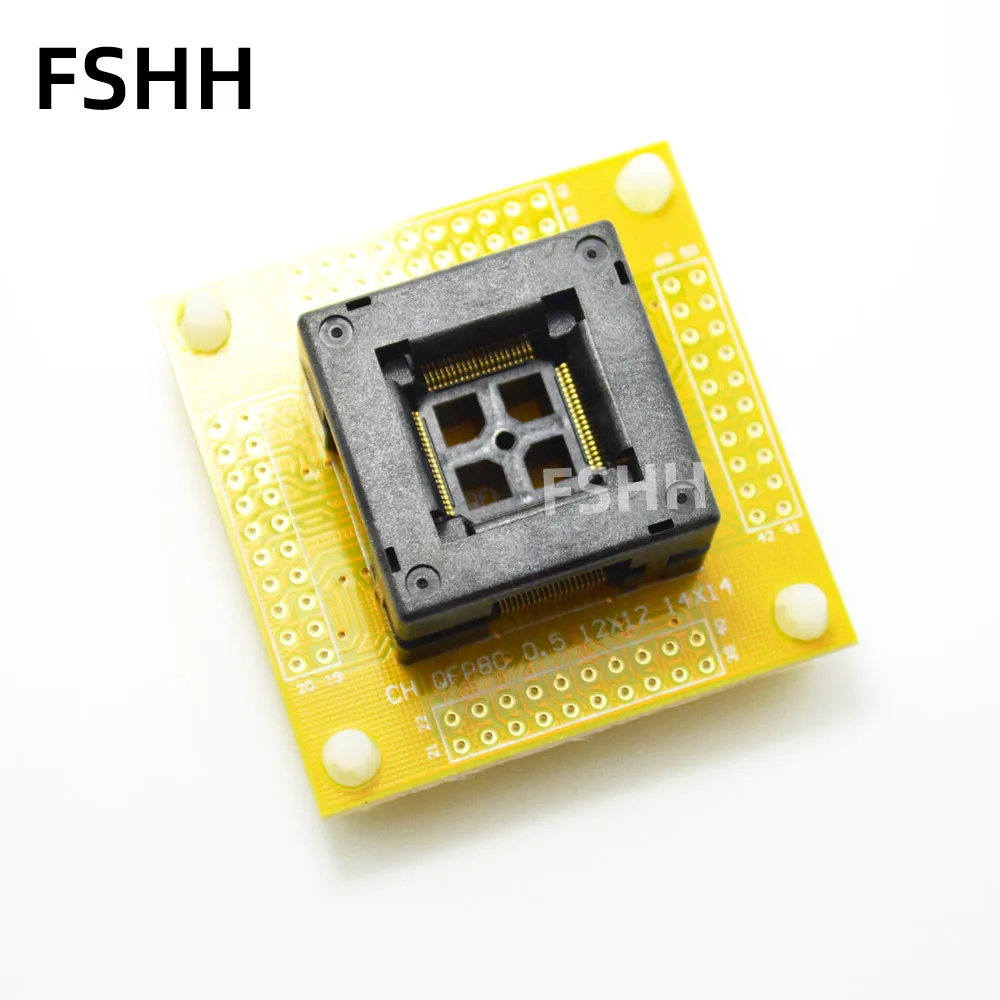 Qfp80 Test Socket Tqfp80 Lqfp80 Ic Socket With Pcb 0.5mm Pitch Size ...