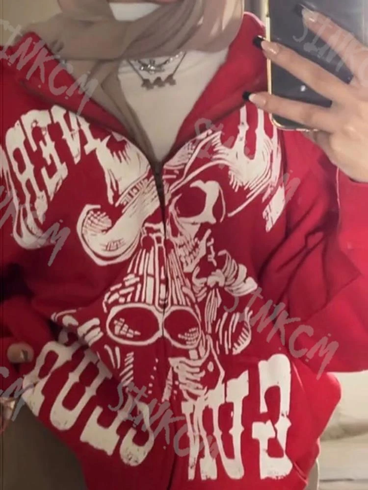 Grunge Clothes 2022 New Autumn Winter Red Essentials Hoodies Print ...