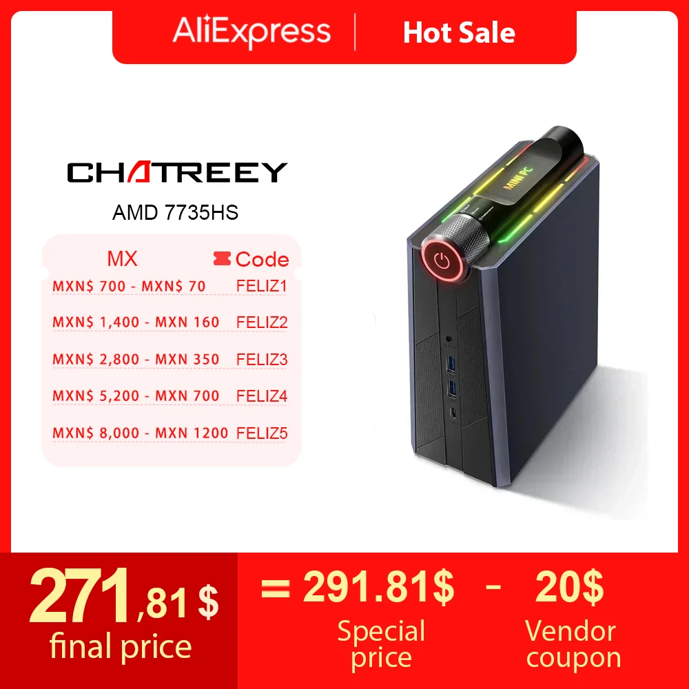 Chatreey-AM08-Mini-PC-AMD-Ryzen-7-7735HS-680M-8-Cores-Gaming-Desktop ...