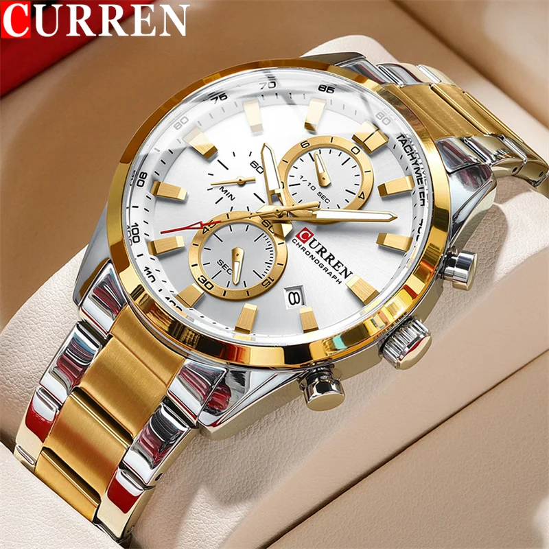 CURREN-Man-WristWatch-Waterproof-Chronograph-Auto-Date-Men-Watch ...