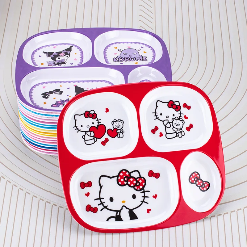 Sanrios-Anime-Hellokittys-Cartoon-Children-s-Meal-Plate-Kuromi-Mymelody ...