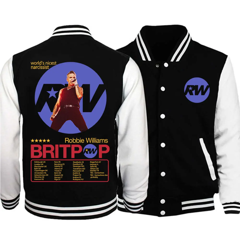 Robbie Williams Britpop Tour 2025 Baseball Uniform Jacket Harajuku Y2k ...