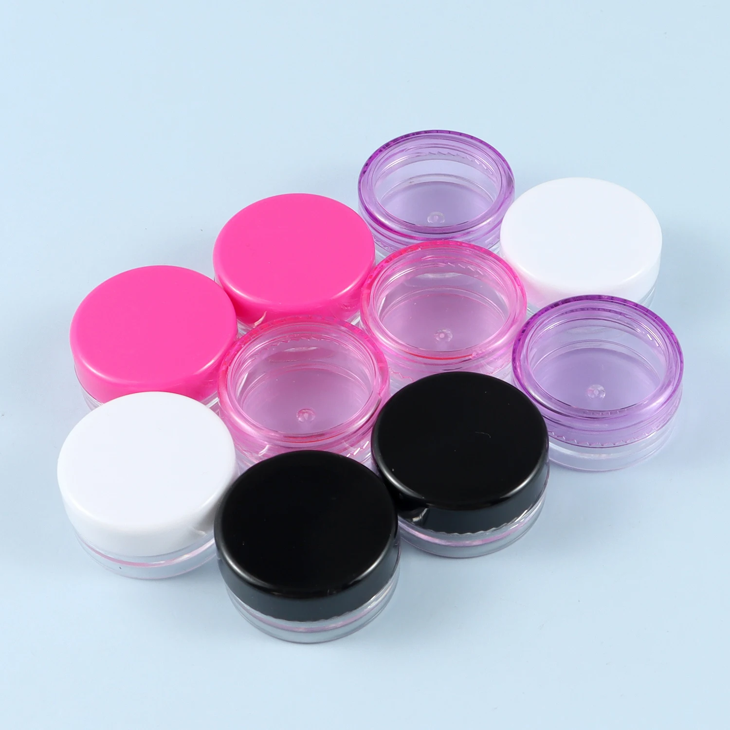 10Pcs-3g-Colorful-Plastic-Empty-Boxes-Round-Small-Container-Bottle ...