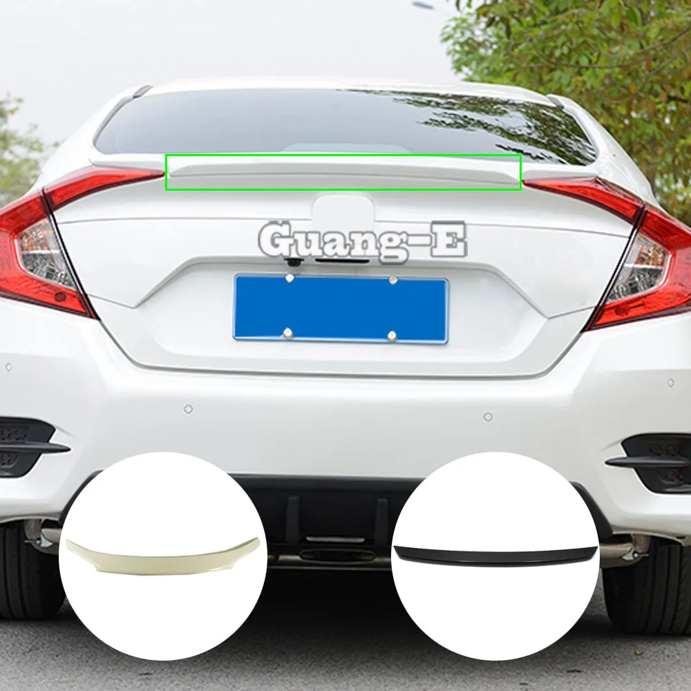 Car Trunk Rear Tail Spoiler Side Triangle Wing Window Bezel Trim Hood ...