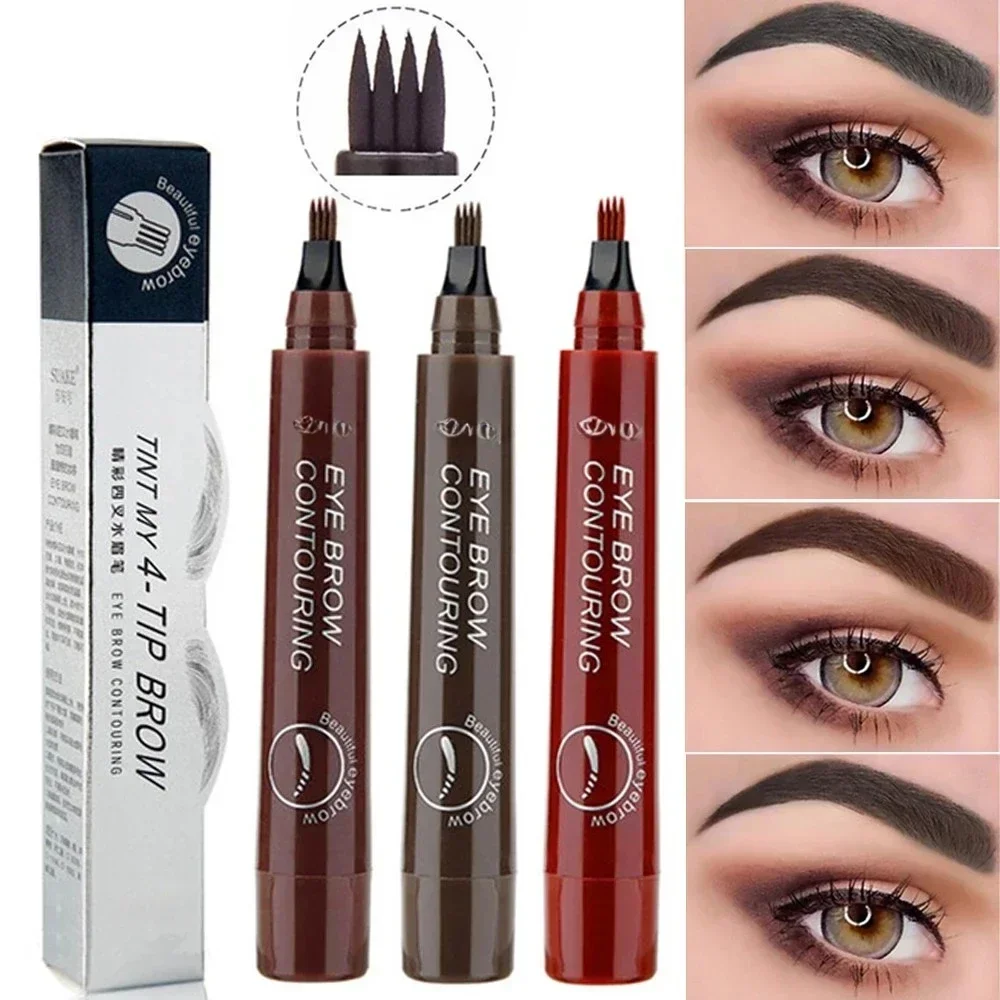 5-Color-Four-Pronged-Eyebrow-Pencil-Eyebrow-Brush-Split-Liquid ...