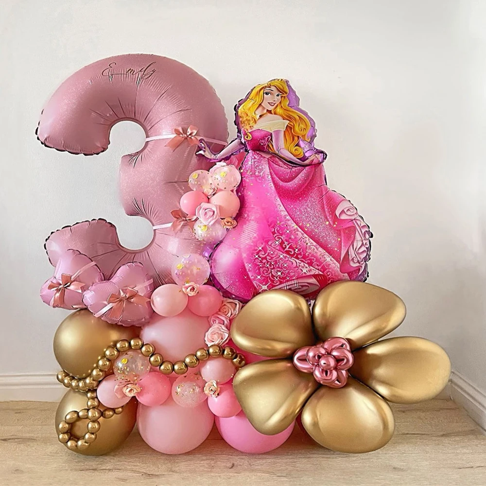 44pcs-Disney-Frozen-Theme-Princess-Balloons-Set-40inch-Pink-Number ...