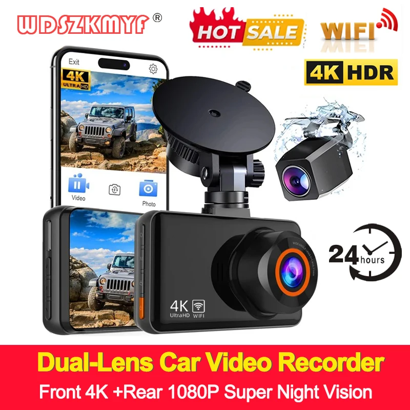 4K-Car-Dvr-Video-Recorder-wifi-Front-and-Rear-Camera-DashCam-for-Cars ...