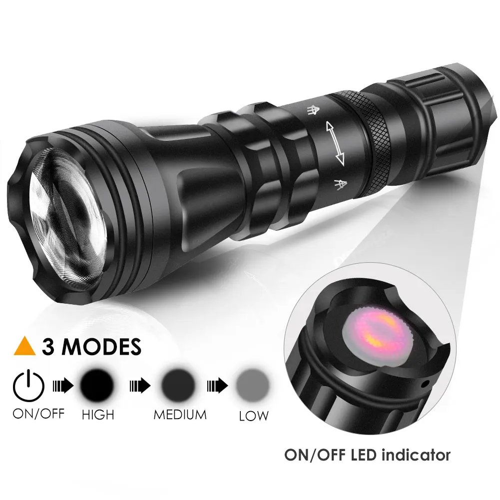 UniqueFire-2001-LED-Flashlight-IR-940nm-850nm-Zoom-Hunting-illuminator-3-Mode-Outdoor-Night ...