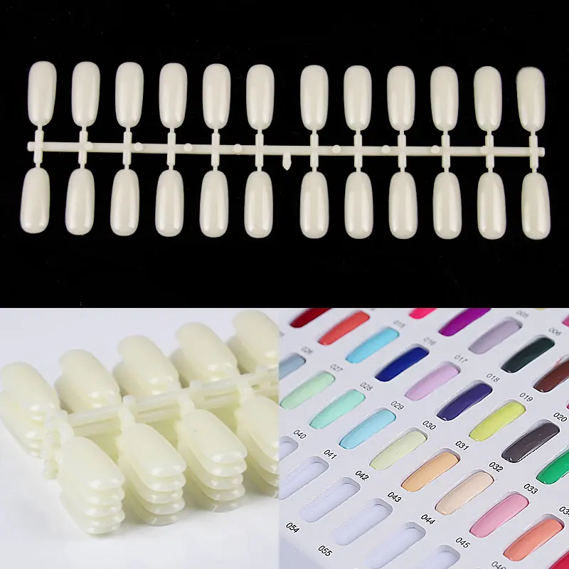 Nail Display Tips Natural Color Design Display Book Flat-Back Oval ...