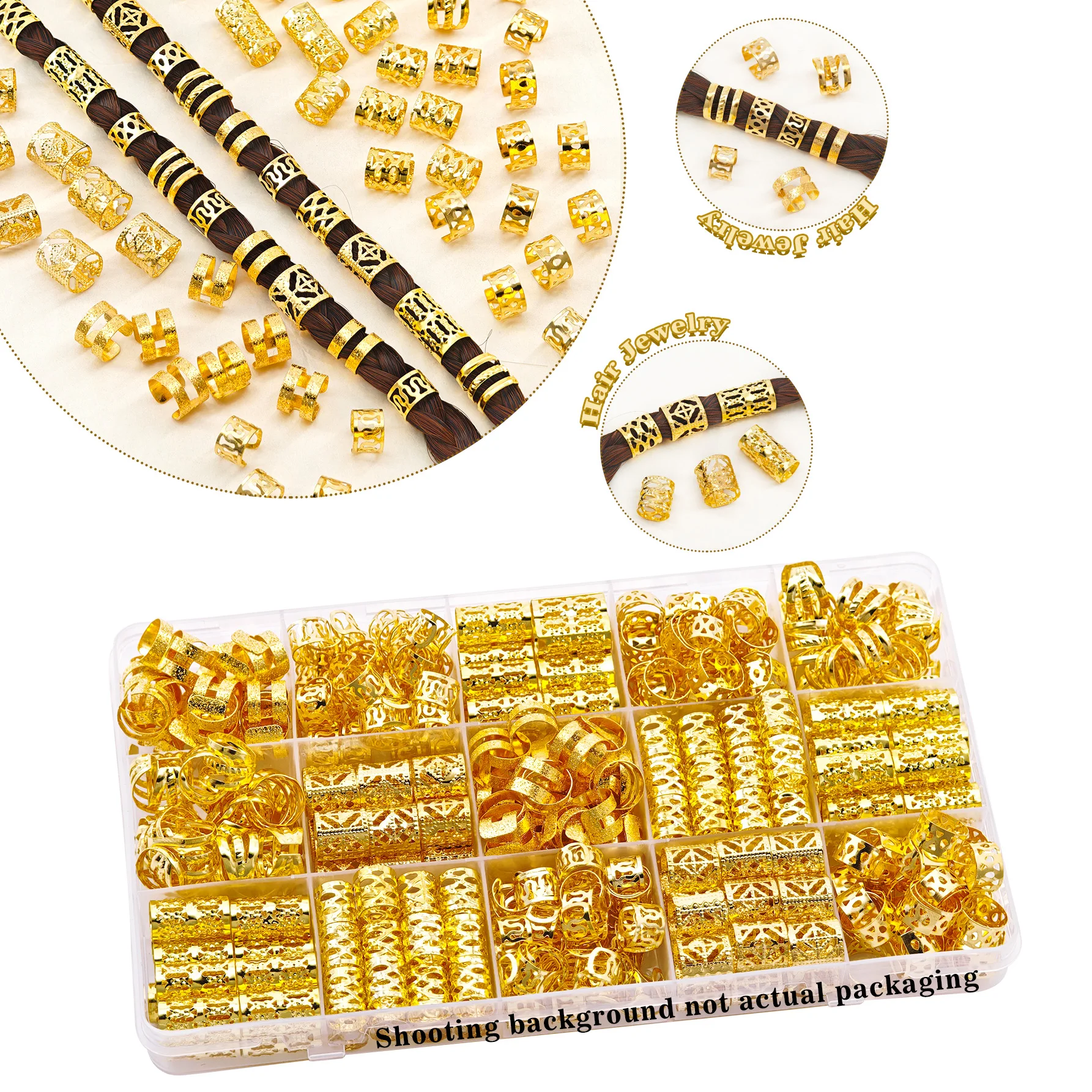 70Pcs Alloy Hair Jewelry for Braids,Multi Style Hair Cuff Adjustable ...