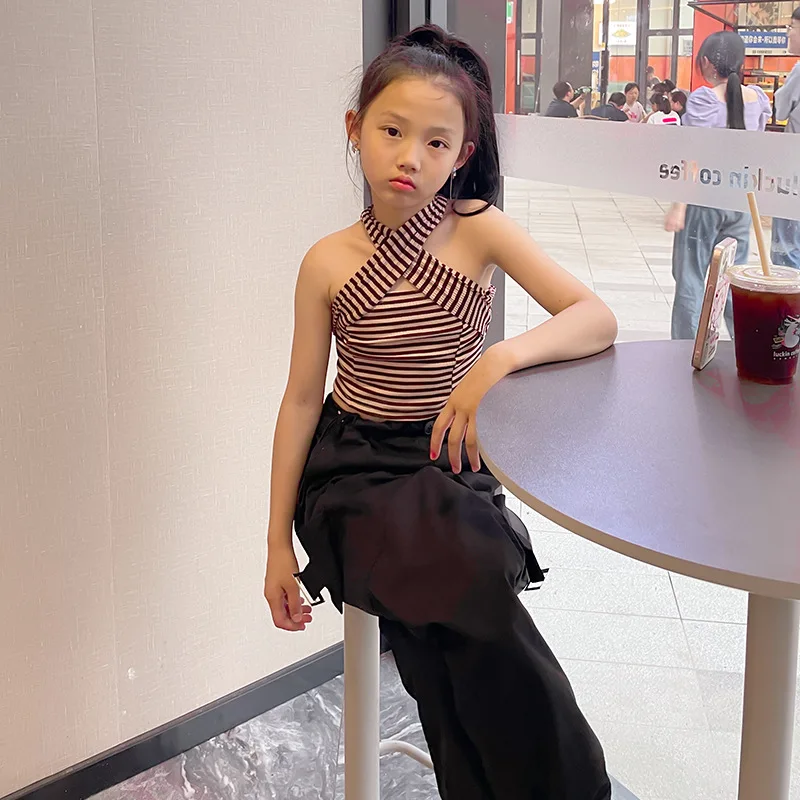 Children-s-Tops-Girls-Tank-Tops-Striped-Summer-T-Shirt-10-12-Years ...