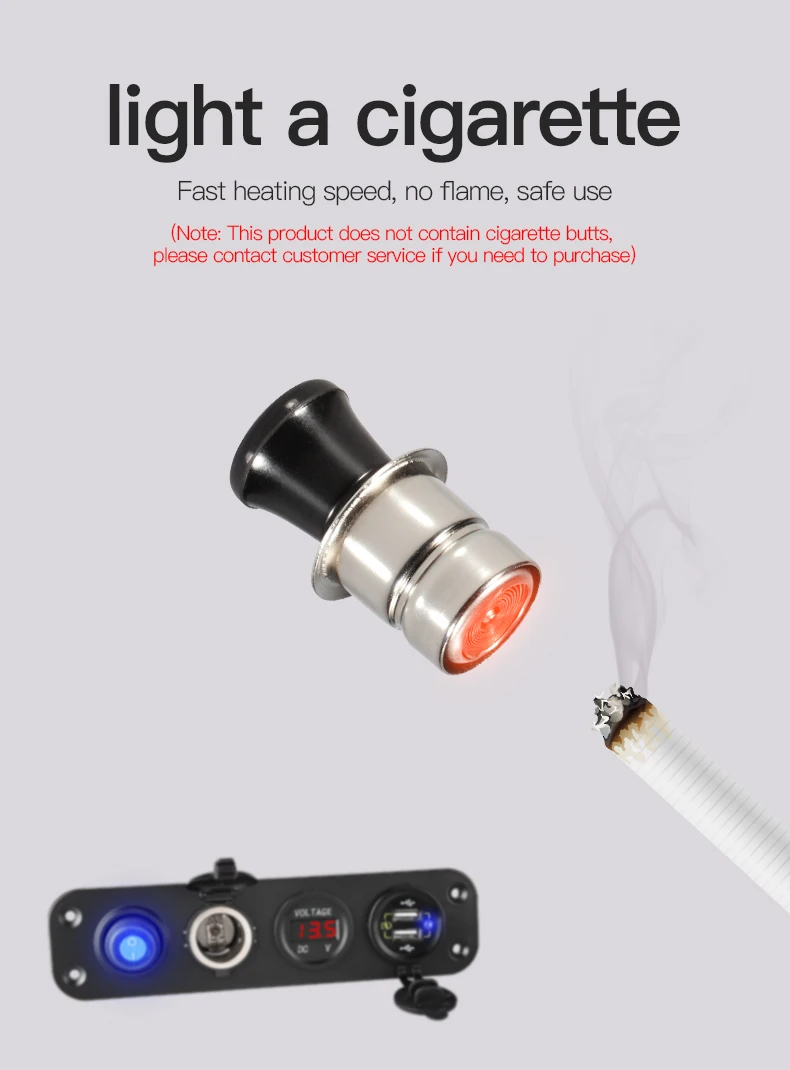 ALLUME-CIGARE,NO Switch (Green)--Adaptateur de chargeur Usb à 2 ports ...