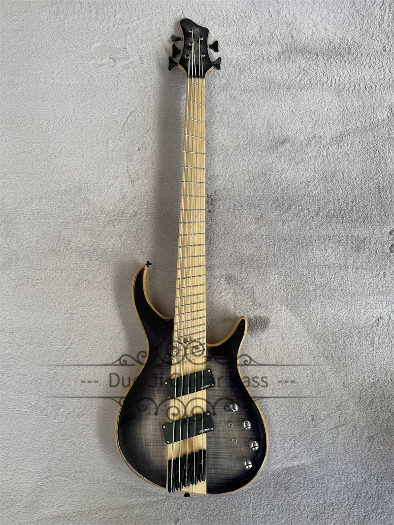 5-Strings-Bass-Guitar-Tan-Black-Bass-Maple-Neck-Through-ASH-Wood-Body ...