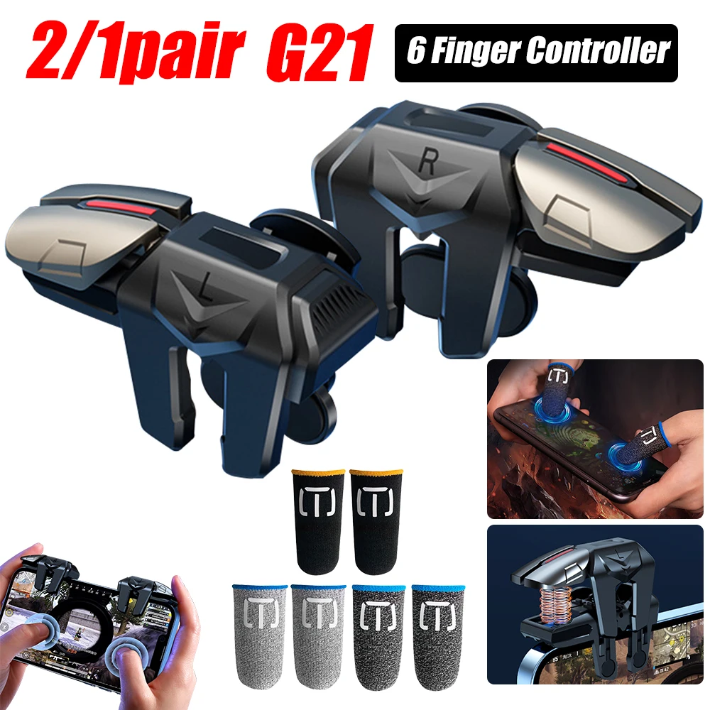 1-2pair-G21-for-PUBG-6-Finger-Game-Controller-Gamepad-Sensitive-Gaming ...