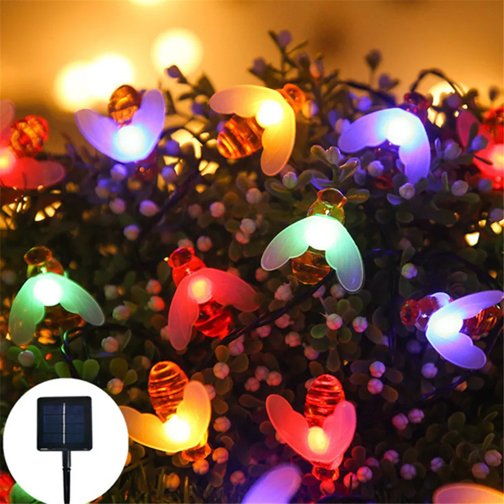 12m-Solar-Bee-String-Lights-Outdoor-Fairy-Light-Chritmas-Garland-8 ...