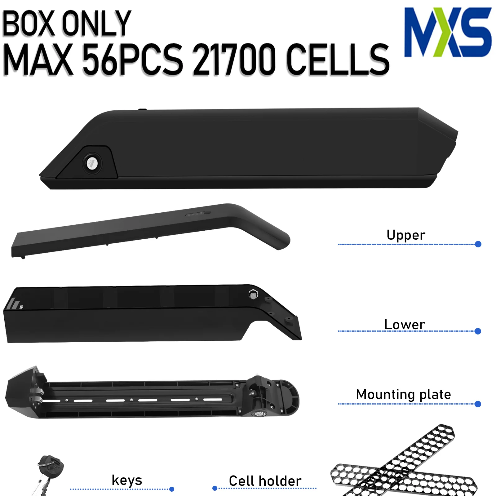 MAX 56pcs 21700 cells 36V 48V 52V Side Open Release Electric Bike ...