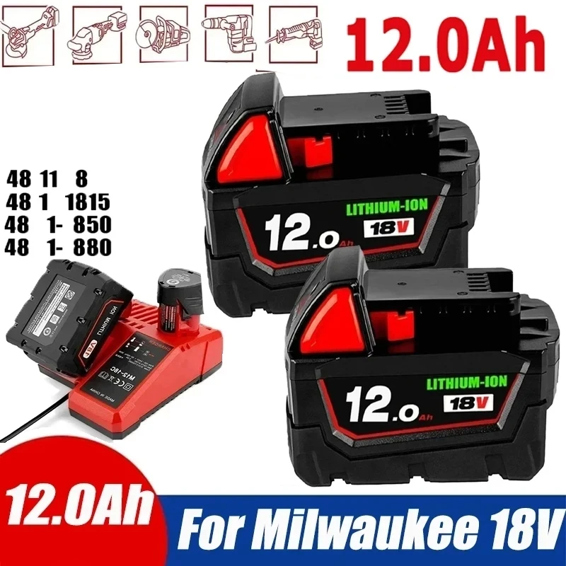 Original 18V 12.0Ah Replacement Lithium Ion Battery For Milwaukee M18 ...