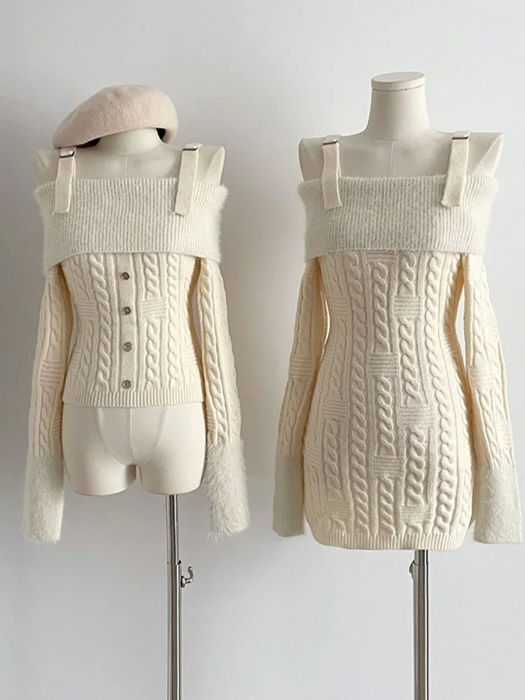 High-Quality-Sexy-Slim-Gyaru-Knitted-One-Piece-Frocks-Coquette-Slash ...