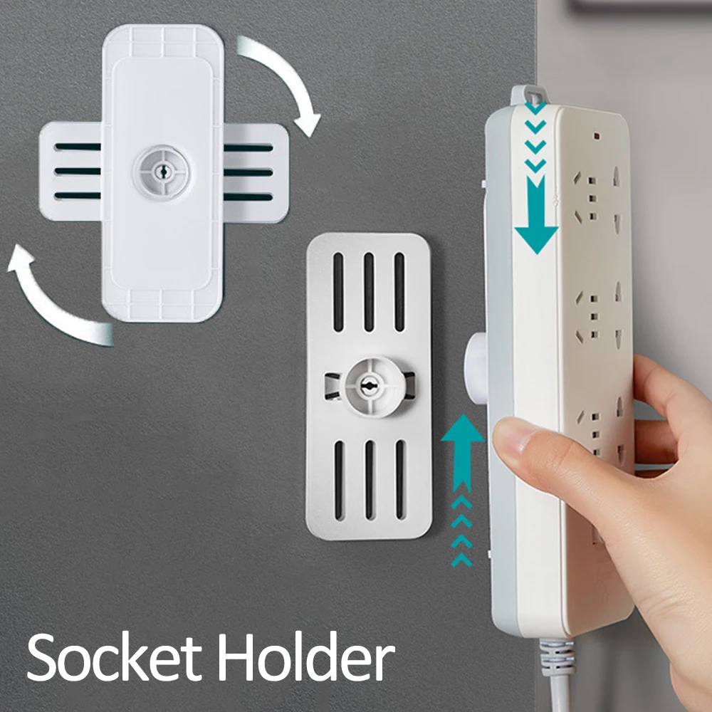 Self-Adhesive-Socket-Fixer-Cable-Organizer-Wall-Hanging-Power-Strip ...