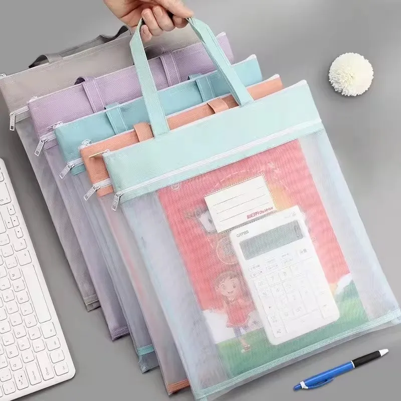 Mesh-Zippered-File-Bag-for-Student-Exams-Stationery-Holder-Storage-Bag ...