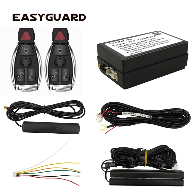 EASYGUARD 벤츠 FBS4 W212 용 키리스 엔트리, 회전 키 포함, 원격 잠금 해제 시스템 트렁크 릴리스, 4 버튼| | - AliExpress