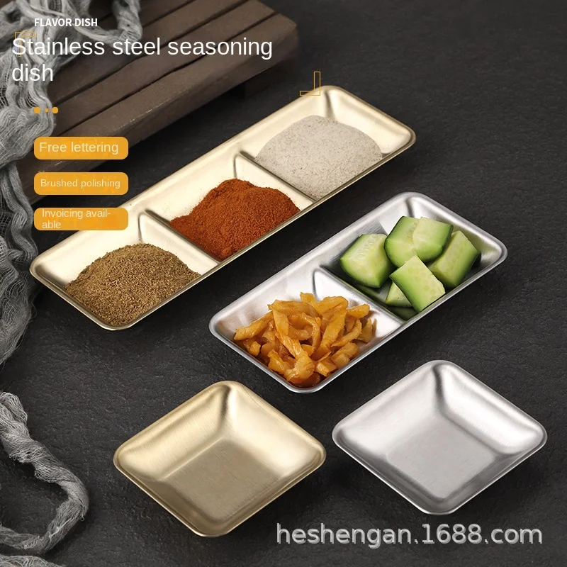 Dinner Tray Table Soy Sauce Dish Stainless Steel Korean Sauce Plates ...