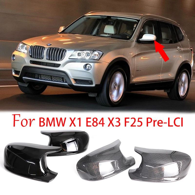 Best-Quality-Gloss-Black-Rear-View-Mirror-Cover-Cap-For-BMW-X1-E84-X3 ...