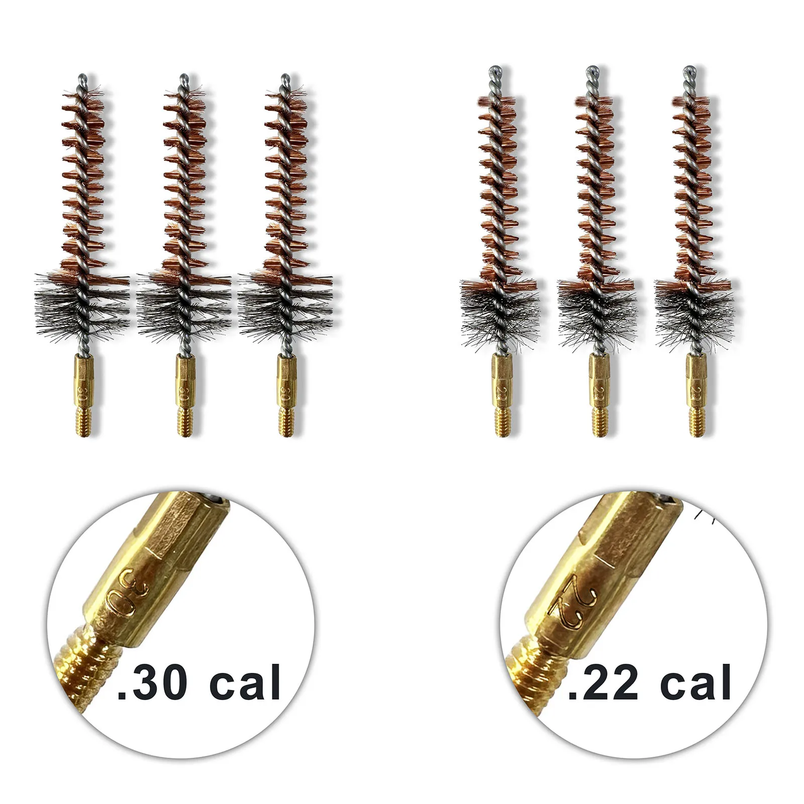 .30Cal.22Cal Gun Cleaning Bronzen Boring Borstel 8-32 Draad Stalen ...