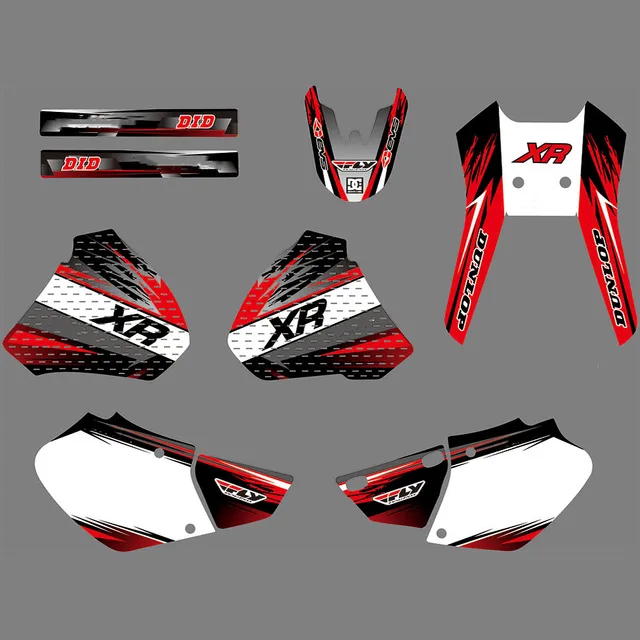 Custom number name XR250R XR400R Stickers graphics Decals kit For Honda ...